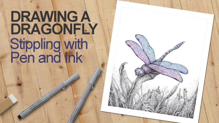 Drawing a Dragonfly - Stippling with Pen and Ink Drawing a Dragonfly - Stippling with Pen and Ink