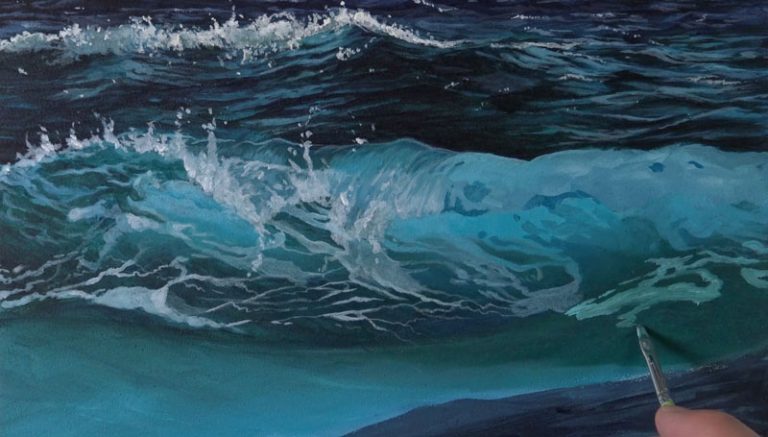 How to Paint Waves with Acrylics