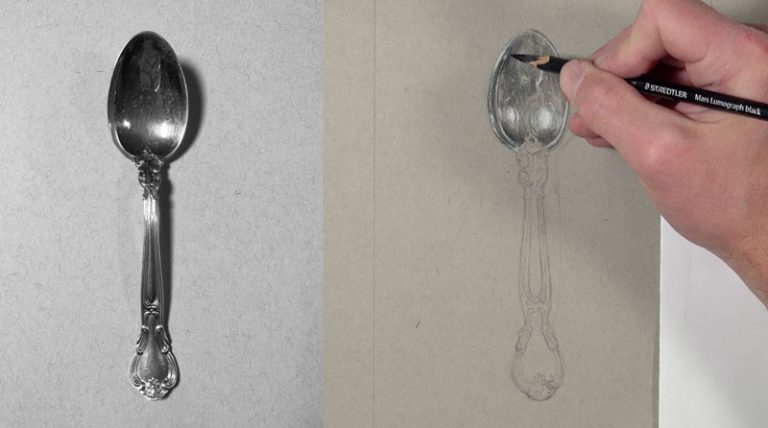 Drawing a Metal Spoon